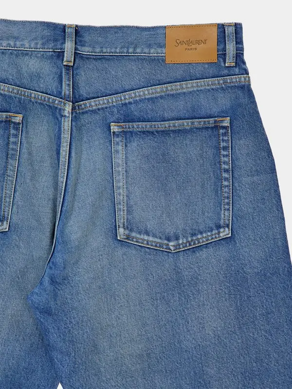 Saint Laurent Costa Rica Tapered Denim Jeans - Blue