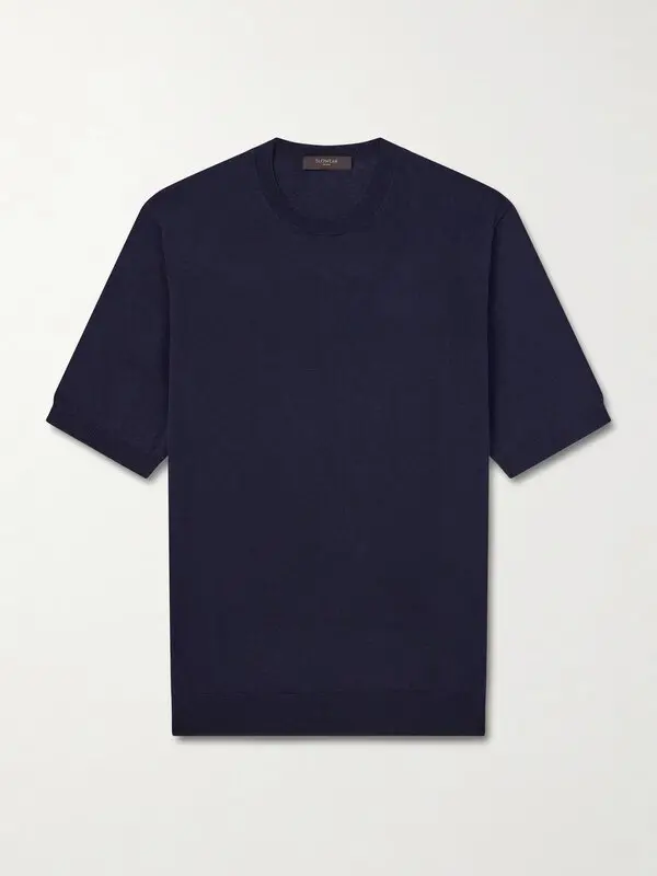 SLOWEAR Cotton And Silk-blend T-shirt - Blue
