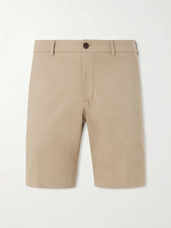 SLOWEAR Slim-fit Cotton-blend Gabardine Chino Shorts - Neutrals