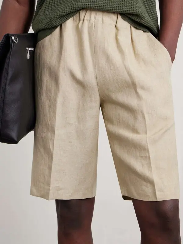 PIACENZA CASHMERE 1733 Straight-leg Linen Bermuda Shorts