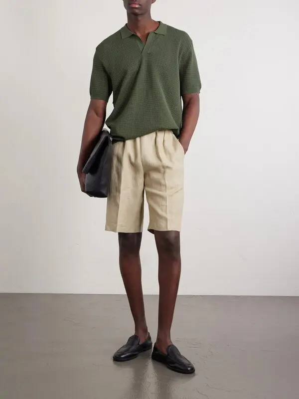 PIACENZA CASHMERE 1733 Straight-leg Linen Bermuda Shorts