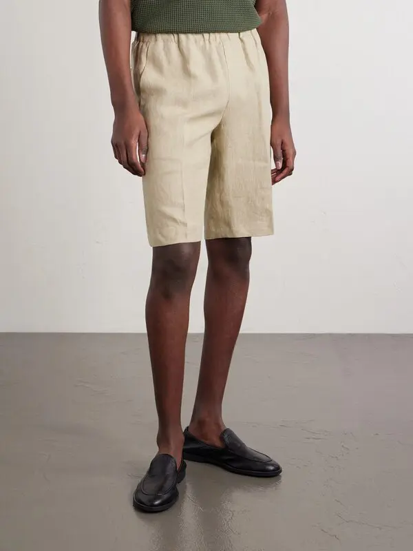 PIACENZA CASHMERE 1733 Straight-leg Linen Bermuda Shorts