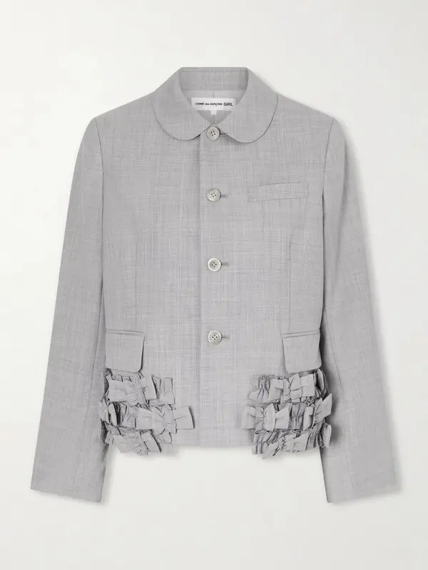 Comme Des Garçons Bow-embellished Wool Jacket