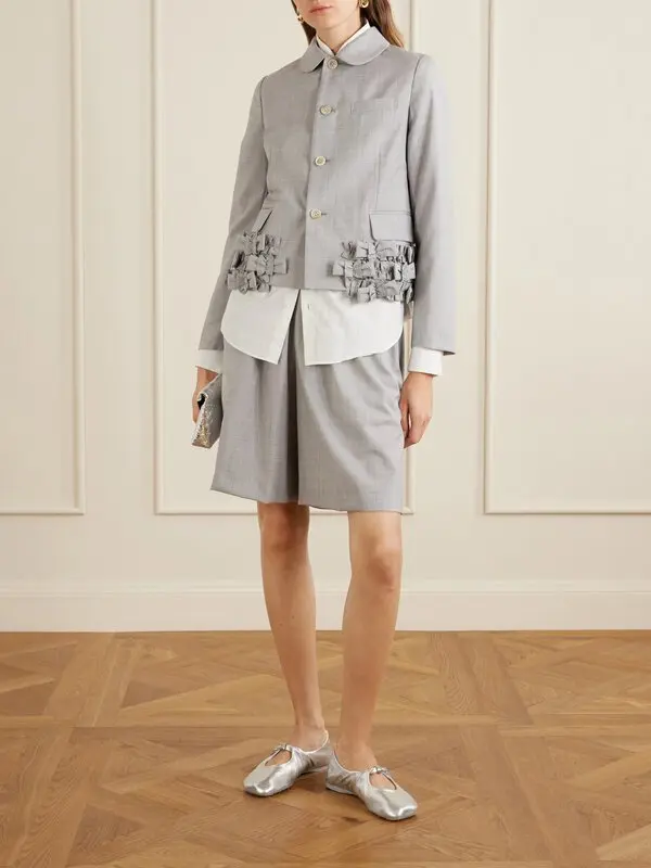 Comme Des Garçons Bow-embellished Wool Jacket