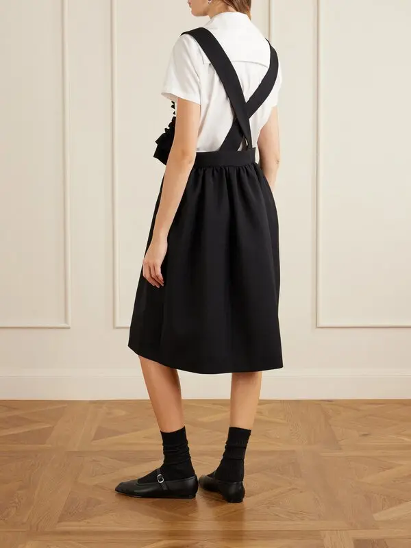 Comme Des Garçons Ruffled Stretch-georgette Midi Dress