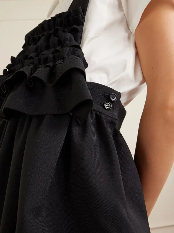 Comme Des Garçons Ruffled Stretch-georgette Midi Dress