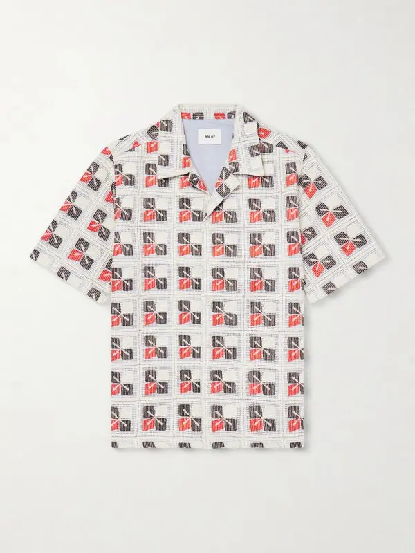 Nn07 Julio Camp-collar Embroidered Voile Shirt - Multi