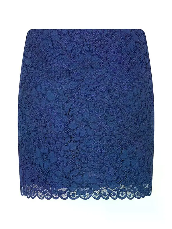 GIANLUCA CAPANNOLO Lace-trim Skirt - Blue