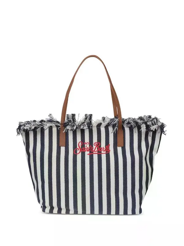 MC2 SAINT BARTH Striped Fringe Shoulder Bag - Blue
