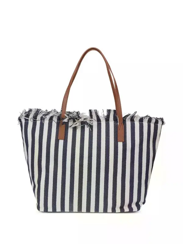 MC2 SAINT BARTH Striped Fringe Shoulder Bag - Blue