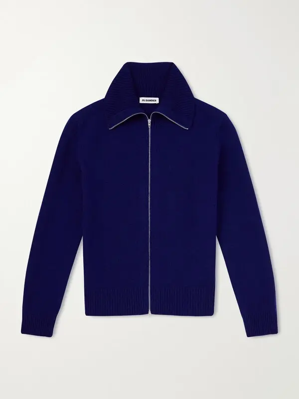 JIL SANDER Zip-up Wool-blend Sweater