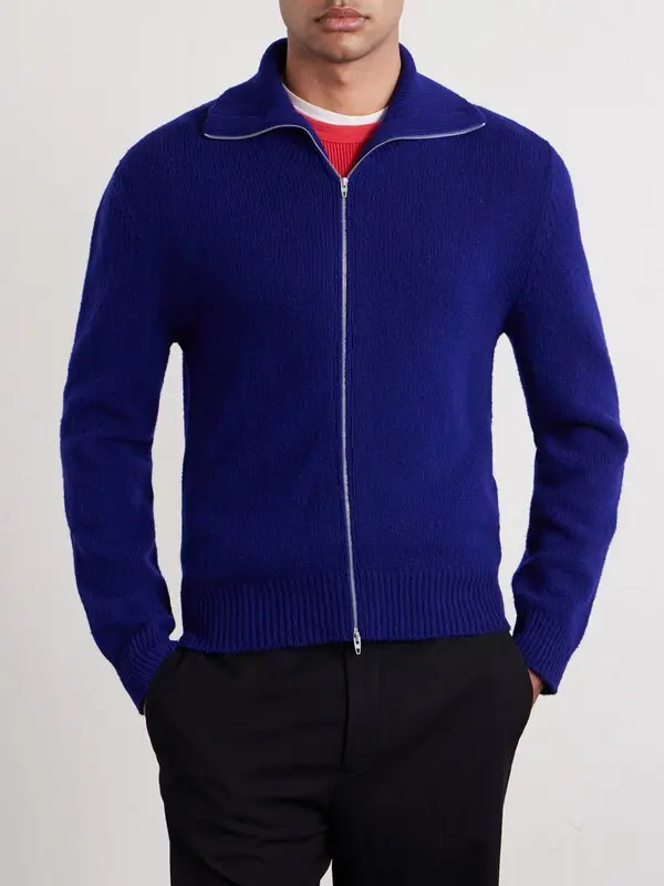 JIL SANDER Zip-up Wool-blend Sweater