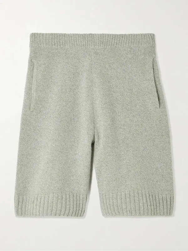 Auralee Mélange Cashmere And Silk-blend Shorts