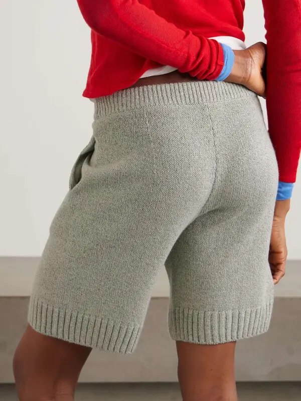 Auralee Mélange Cashmere And Silk-blend Shorts