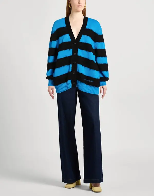 Alexander McQueen Cardigan In Cotton, Mohair Wool, Polyamide, Viscose, And Polyester