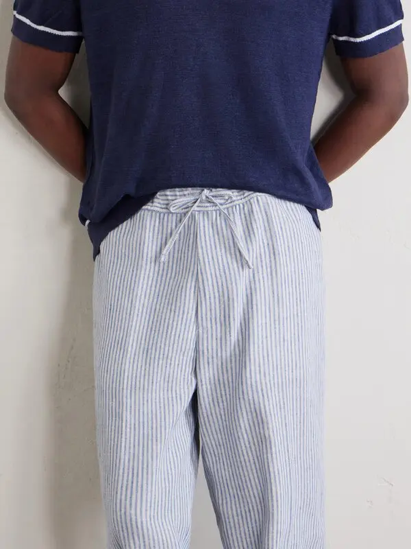Officine Générale Nilson Straight-leg Striped Trousers