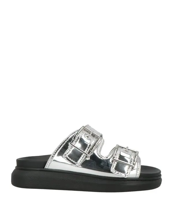 Alexander McQueen Sandals In Synthetic Material - Silver