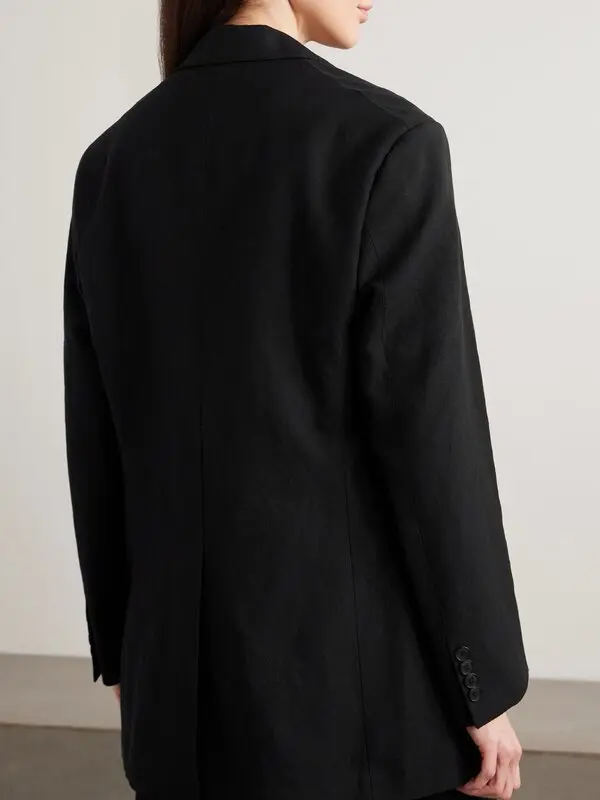 Auralee Oversized Wool, Cotton, And Linen-blend Oxford Blazer