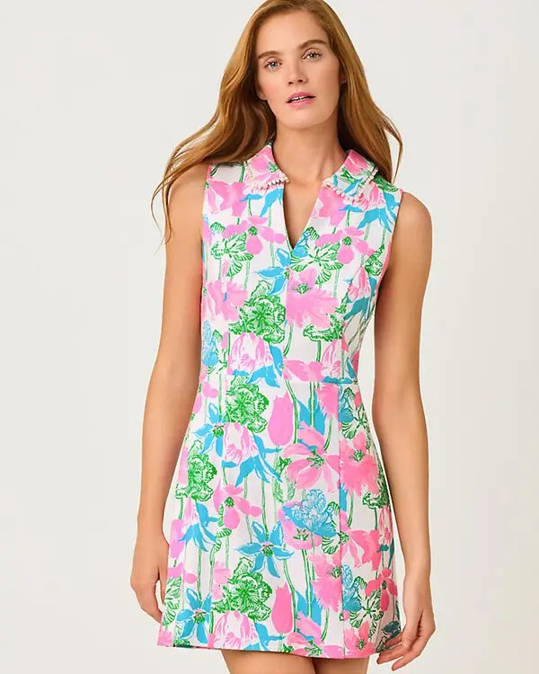 LILLY PULITZER Skirted Romper - Resort White Viney Liney