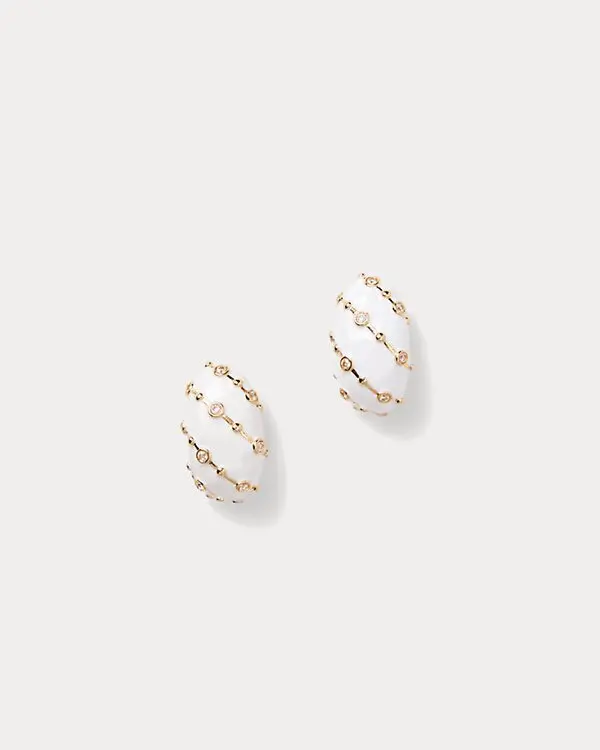 Lilly Pulitzer® Enamel Hoop Earrings - Resort White