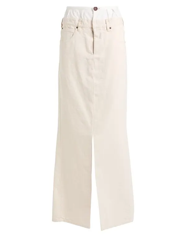 MAISON MARGIELA Maxi Flared Cotton Skirt - Beige
