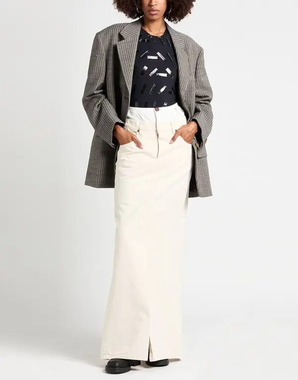MAISON MARGIELA Maxi Flared Cotton Skirt - Beige