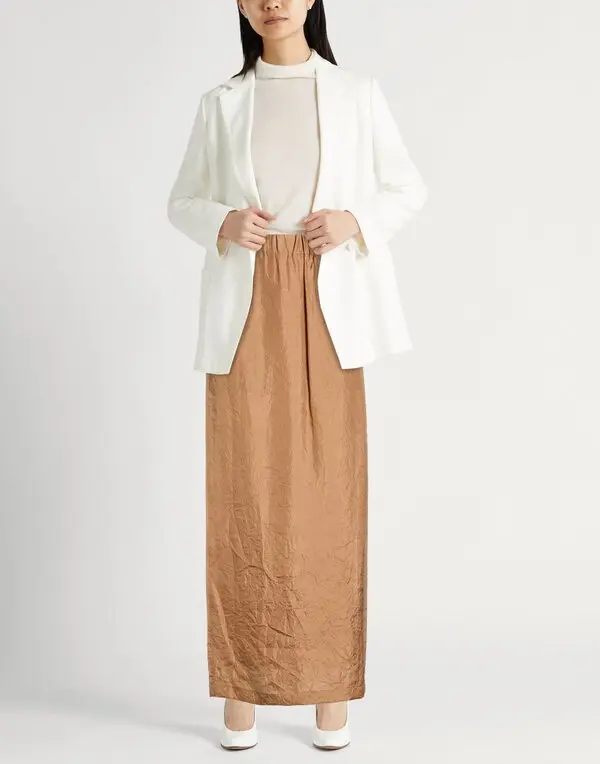 Max Mara Maxi Skirt In Silk - Beige