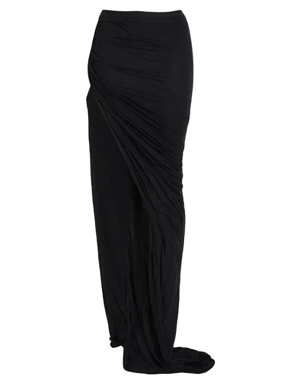 Rick Owens Asymmetrical Draped Maxi Skirt In Cotton