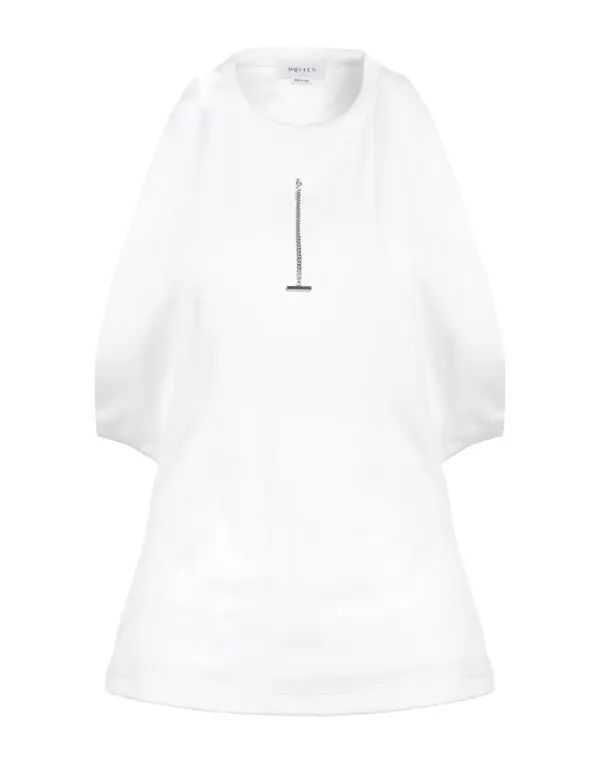 Alexander McQueen Ribbed Jersey Top - White