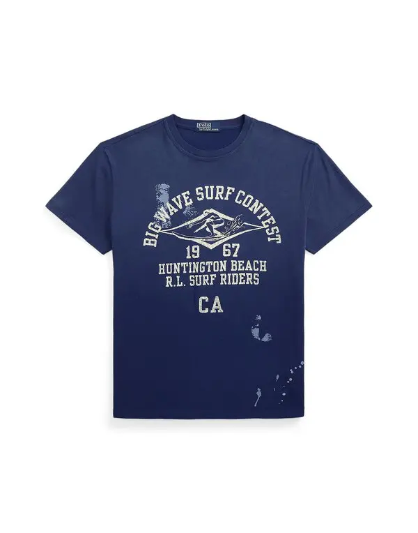 Polo Ralph Lauren Classic Fit Jersey Graphic T-shirt T-shirt Size Cotton - Navy