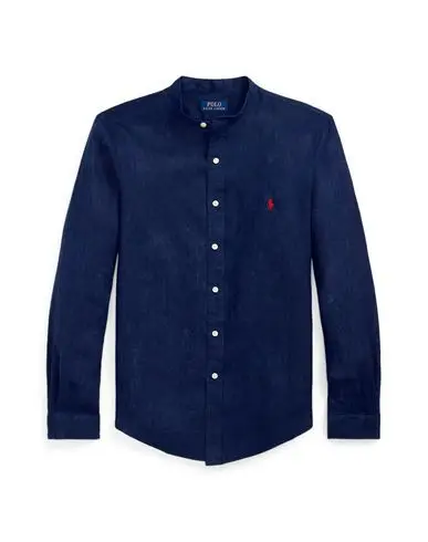 Polo Ralph Lauren Slim Fit Linen Shirt Shirt Size Linen - Navy