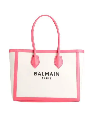Balmain Handbag In Cotton And Calfskin - Off White