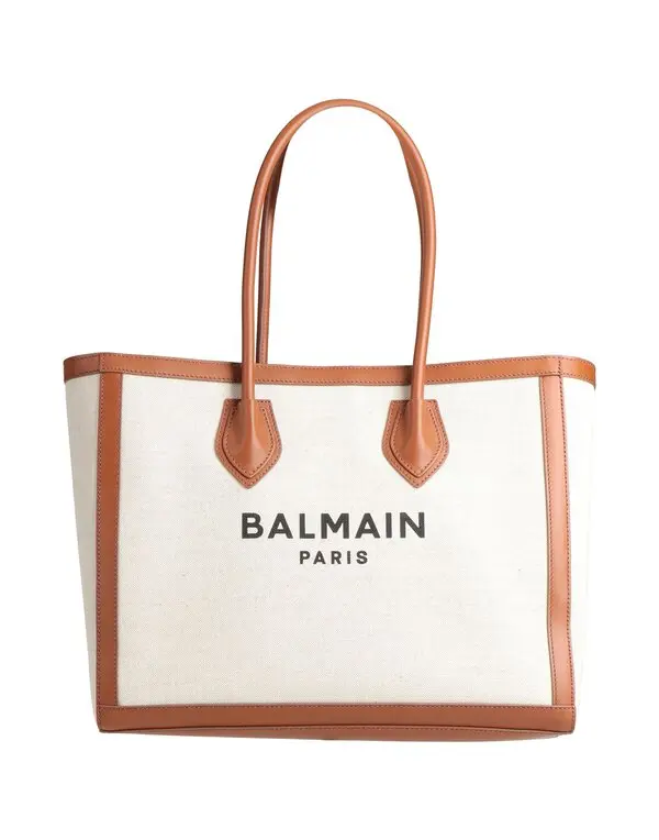 Balmain Cotton And Linen Tote - Beige