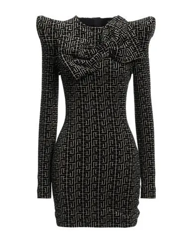 Balmain Mini Dress In Cotton And Metallic Polyester