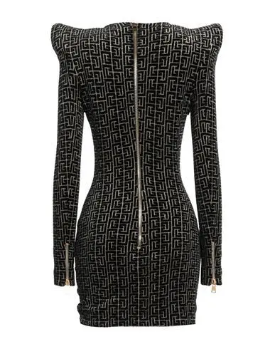 Balmain Mini Dress In Cotton And Metallic Polyester