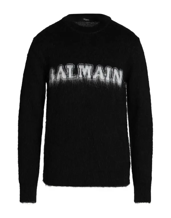 Balmain Mohair And Wool Blend Sweater - Black