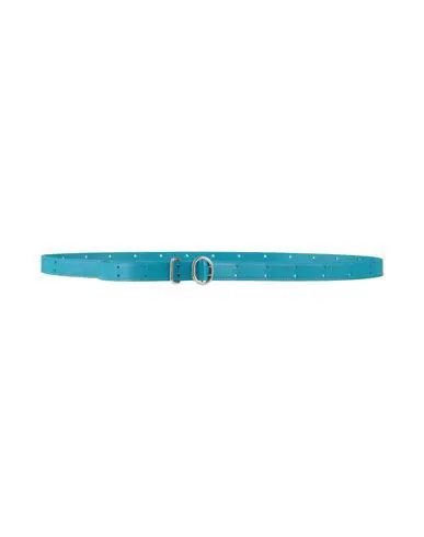 JIL SANDER Leather Skinny Belt - Turquoise