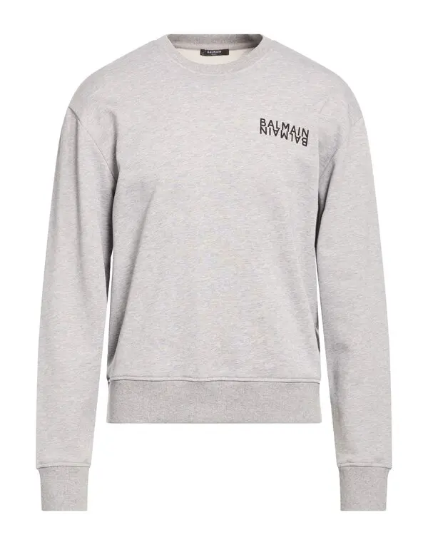 Balmain Sweatshirt In Light Cotton And Elastane - Grey