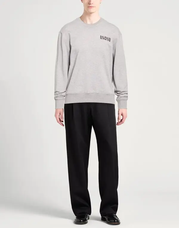 Balmain Sweatshirt In Light Cotton And Elastane - Grey