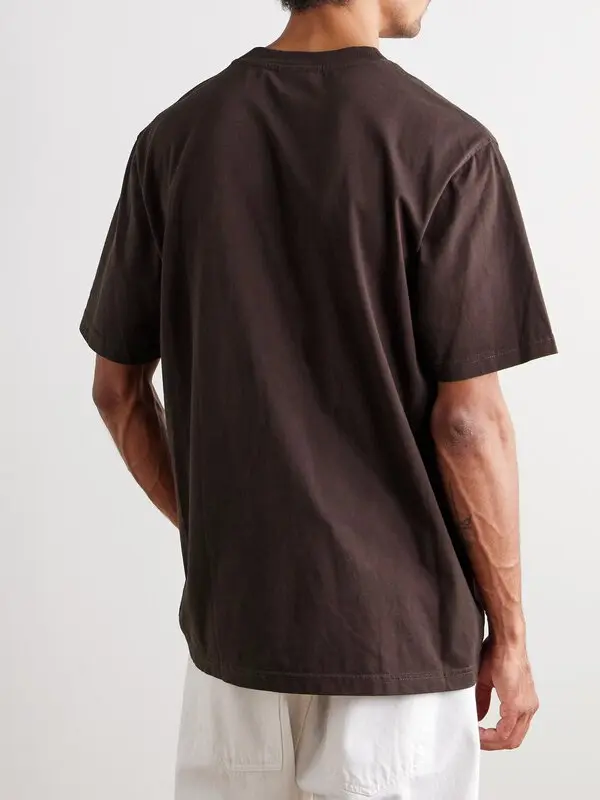 Nn07 Adam 3209 Logo-embroidered Pima Cotton-jersey T-shirt - Brown