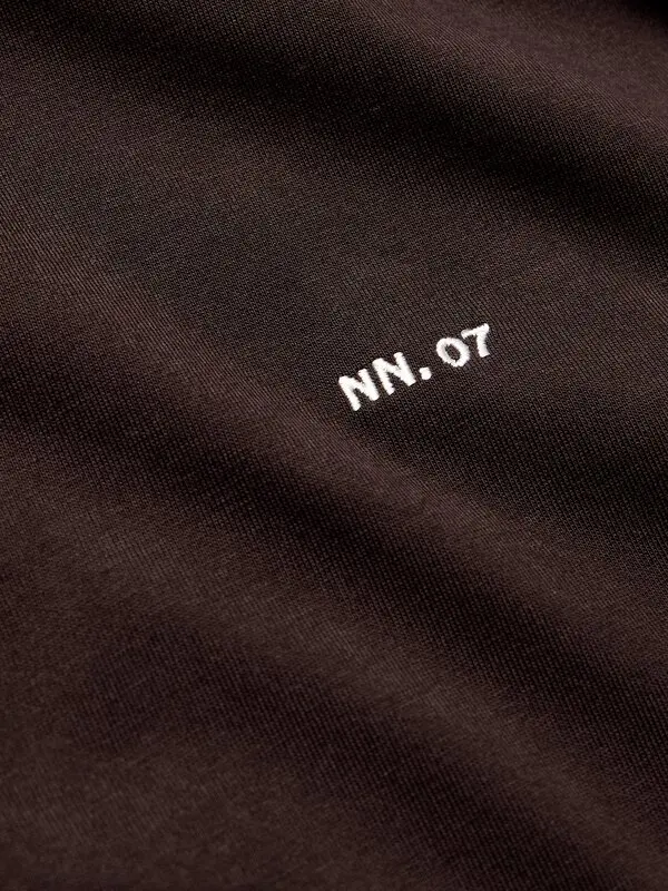 Nn07 Adam 3209 Logo-embroidered Pima Cotton-jersey T-shirt - Brown