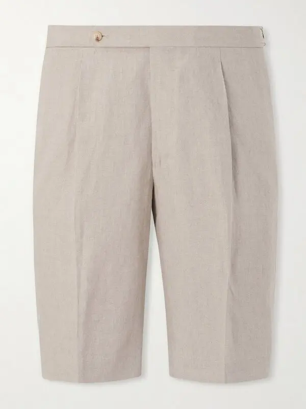 DE PETRILLO Straight-leg Linen Shorts
