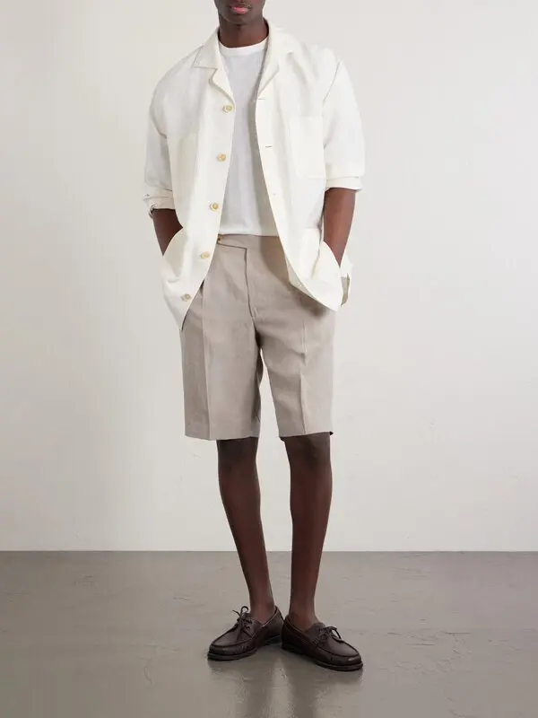 DE PETRILLO Straight-leg Linen Shorts