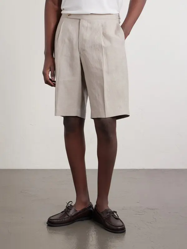 DE PETRILLO Straight-leg Linen Shorts