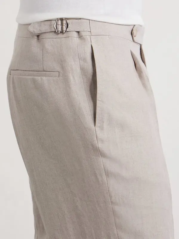 DE PETRILLO Straight-leg Linen Shorts