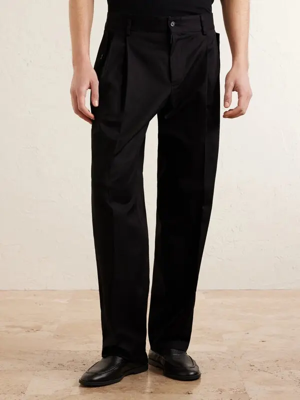 Dolce & Gabbana Pleated Cotton Trousers