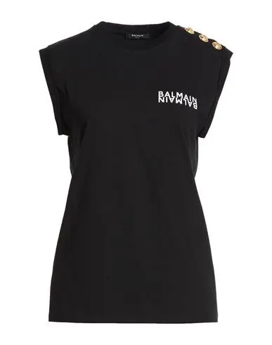 Balmain Printed Cotton T-shirt - Black