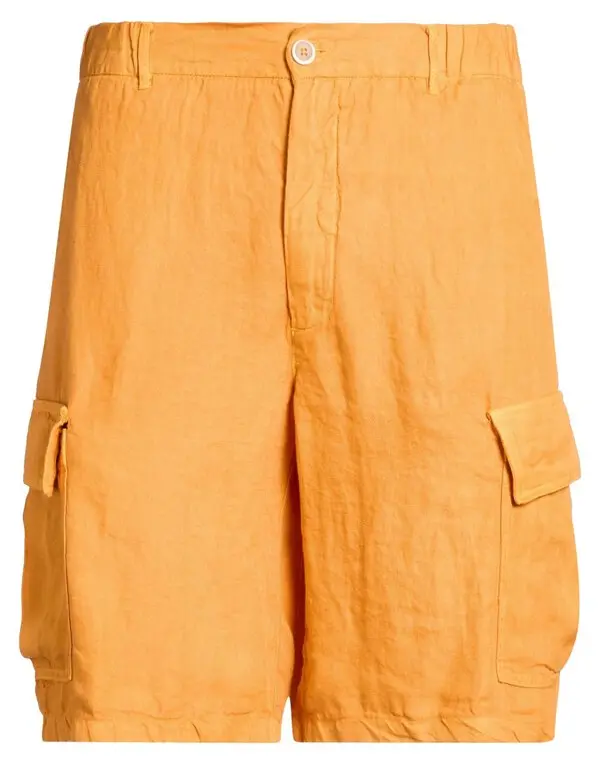 120% Lino Linen Cargo Shorts - Yellow