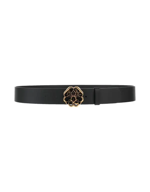Alexander McQueen Leather Belt With Glittered Logo