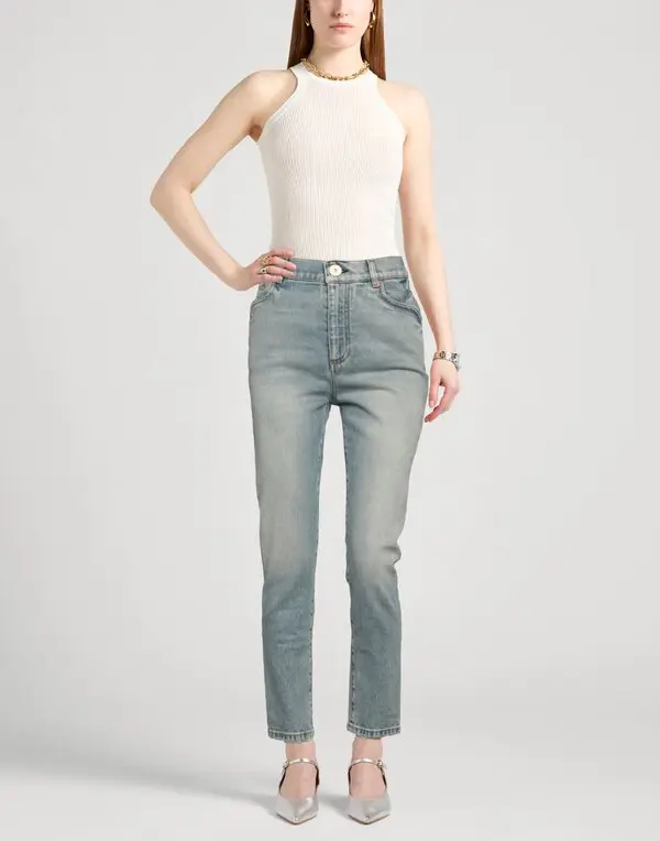 Balmain Faded Denim Skinny Jeans